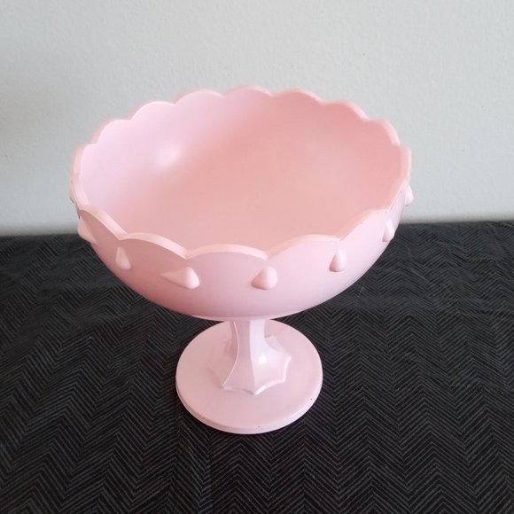 Art | Pink Pedestal Teardrop Bowl Decor Bowl Large | Poshmark